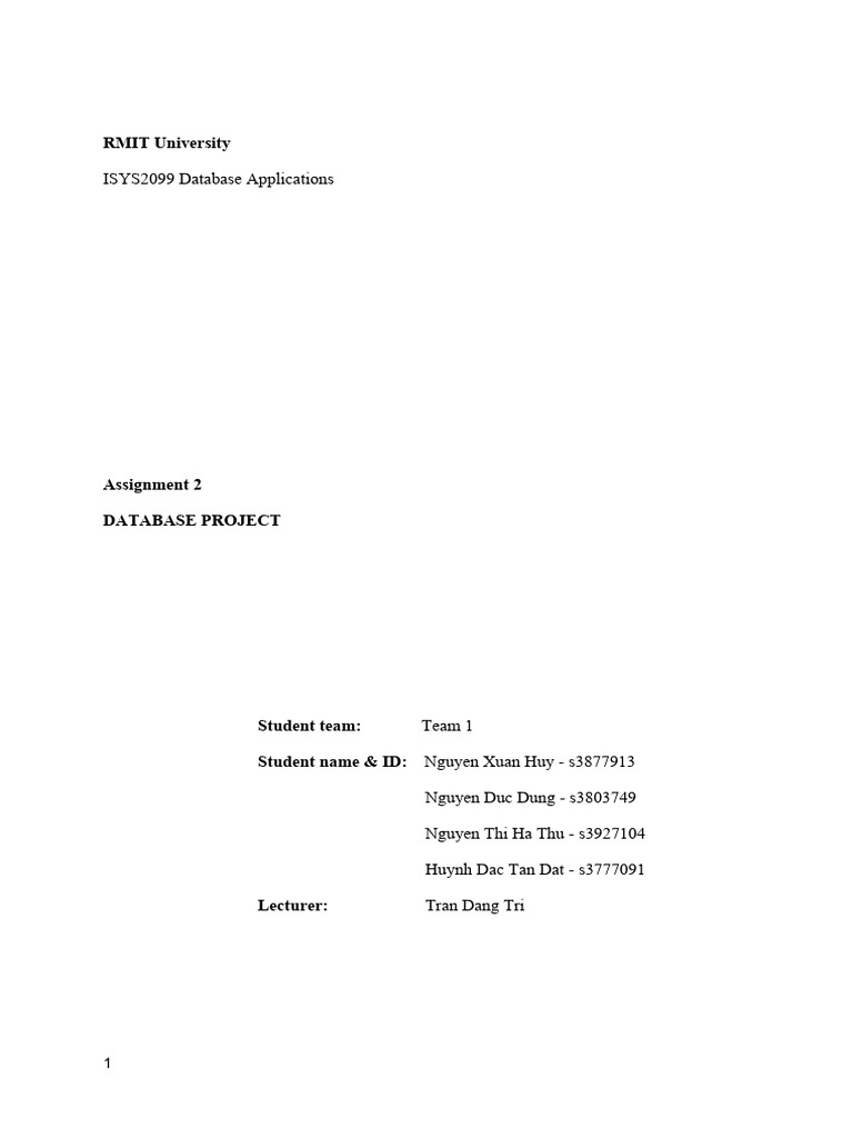 DatabaseDesign Asm2 | Download Free PDF | Database Transaction | Databases