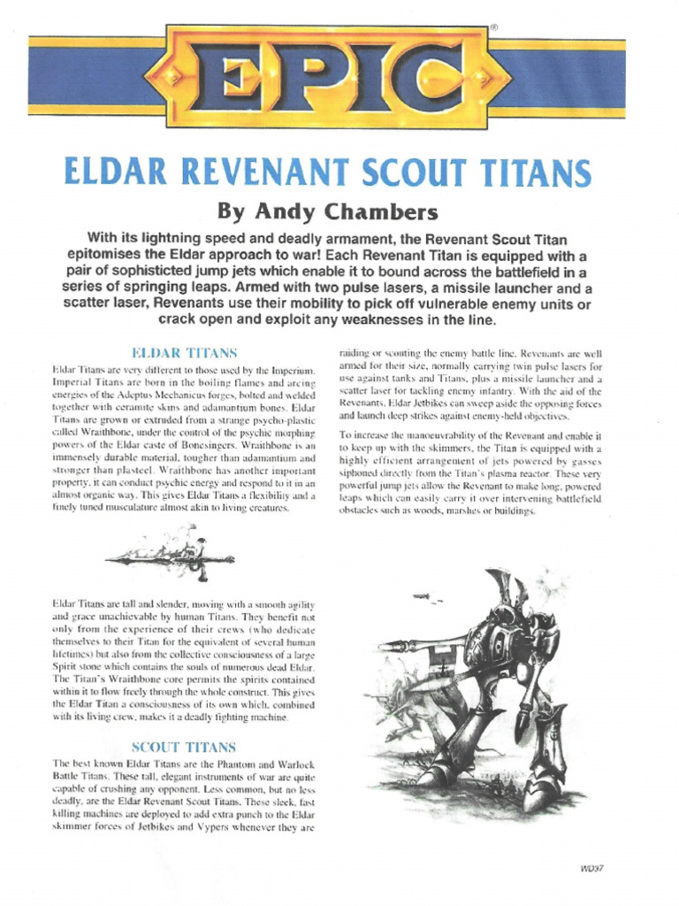 Epic Eldar Revenant Titan | PDF