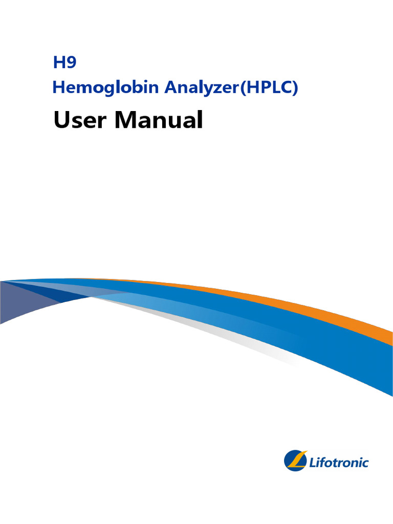 H9 User Manual A7 | PDF | Glycated Hemoglobin | Absorbance