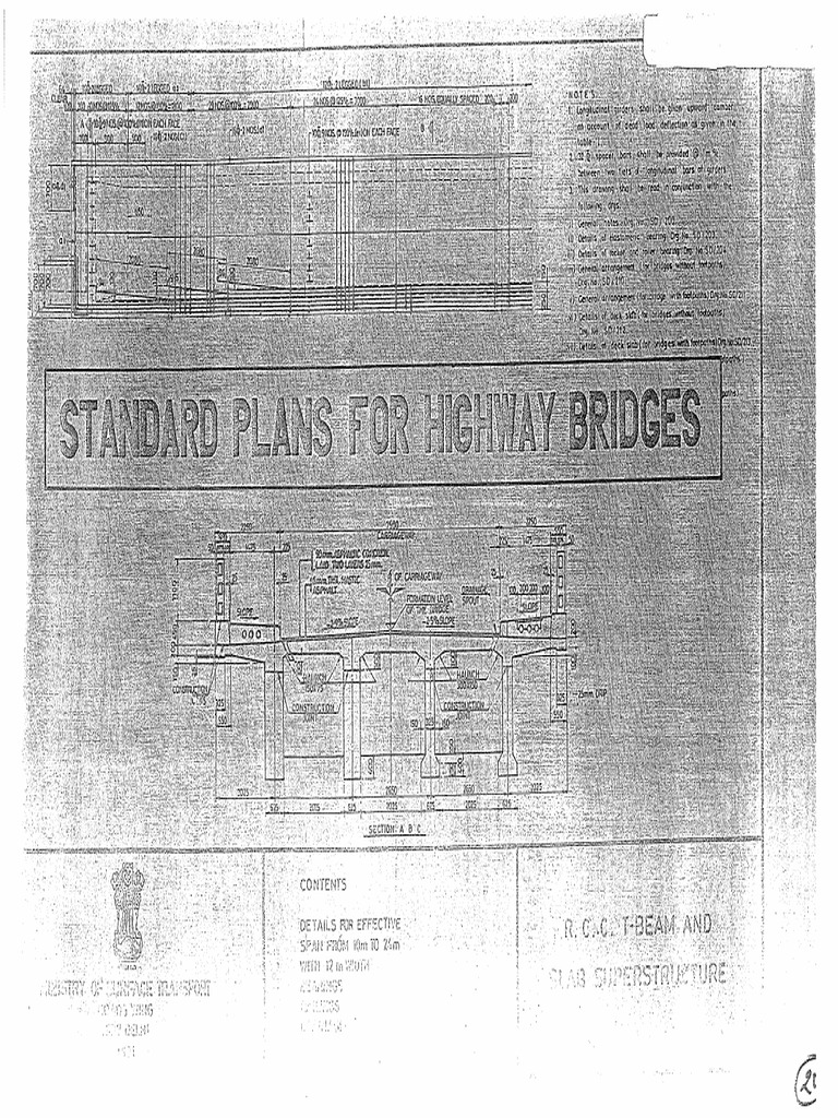 MoRT&H RCC T-Beam & Slab Superstructure | PDF
