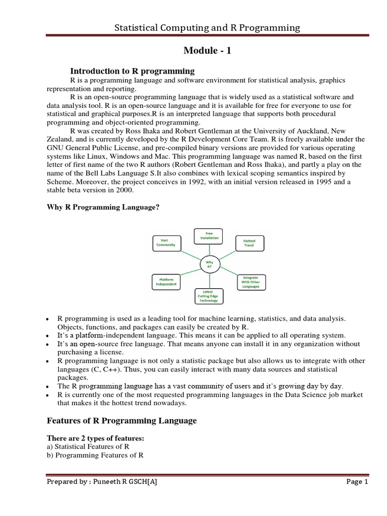 R Programming First Unit | PDF | Data Type | R (Programming Language)