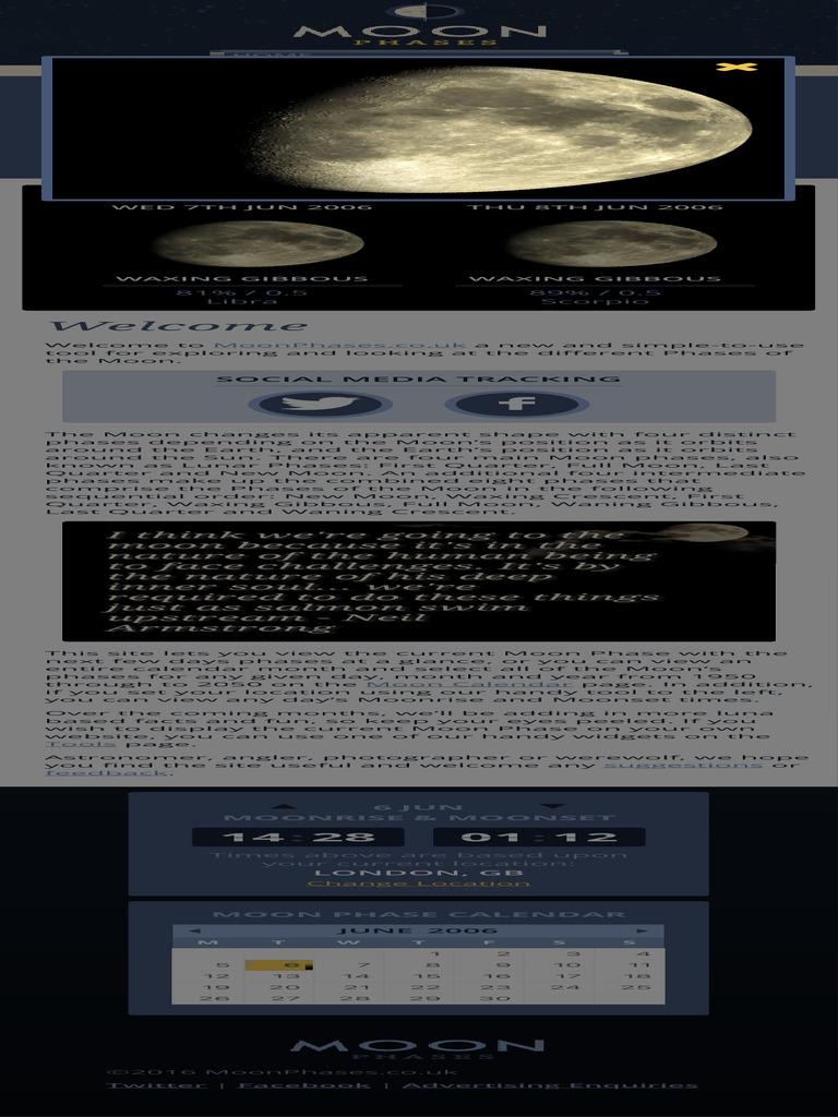 Moon Phases Current Moon Phase and Monthly Moon Phase Calendar | PDF ...