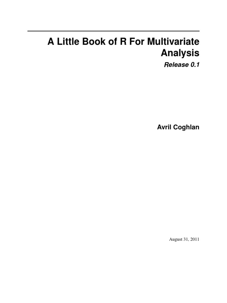 A Little Book of R For Multivariate Analysis: Release 0.1 | PDF