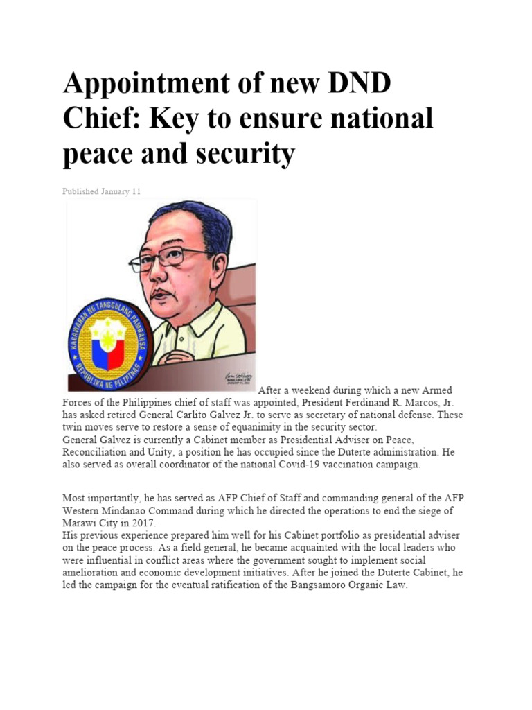 Appointment of New DND Chief | PDF | Defence Ministries | Defense Policy