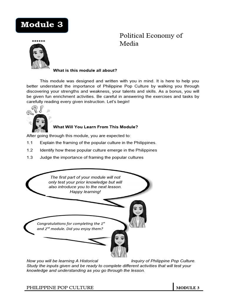 Philippine Pop Culture Module 3 | PDF | Popular Culture | Human ...