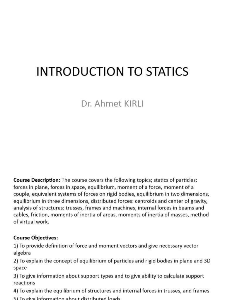 Introduction To Statics | Download Free PDF | Force | Classical Mechanics