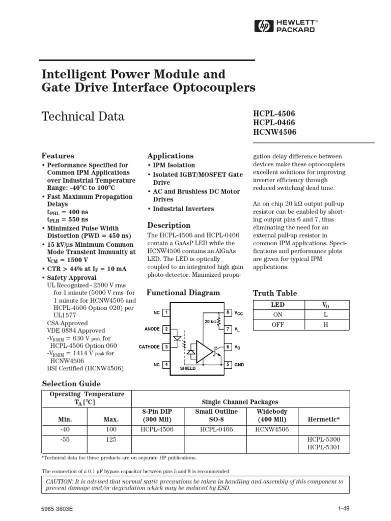 HCPL 4506 | PDF | Insulator (Electricity) | Power Inverter