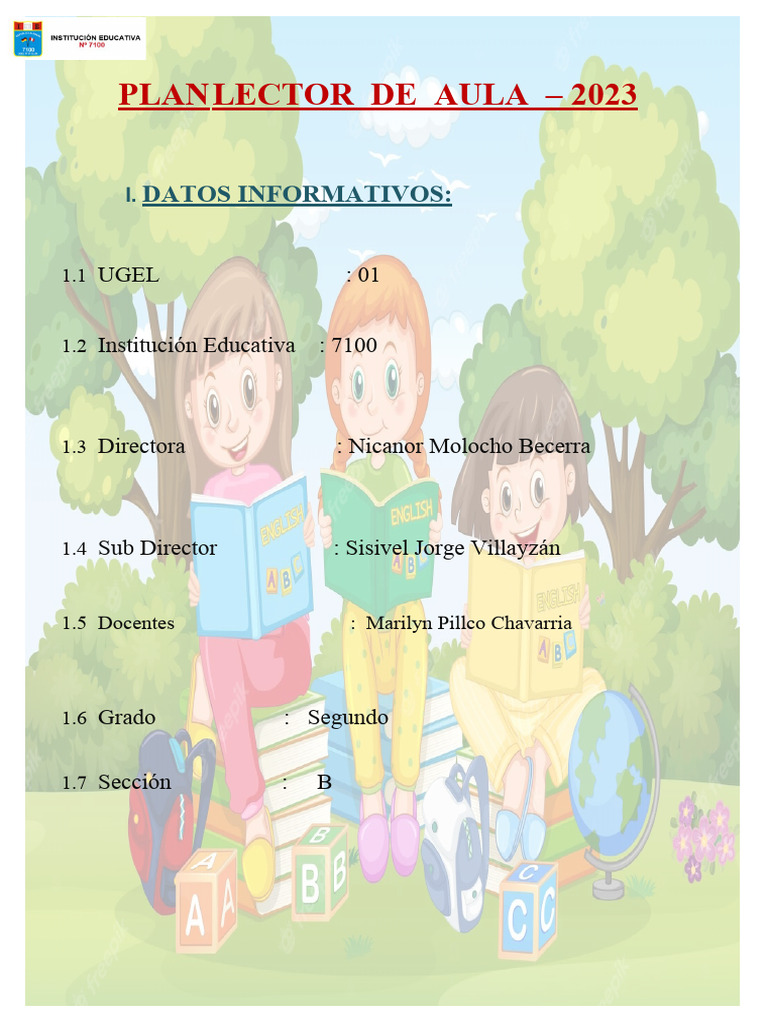 Plan Lector Segundo - 2023.docx | PDF | Salón de clases | Pingüino