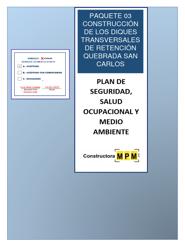 Plan Seguridad Salud y Medio Ambiente Anexos-Aprobado | PDF | Seguridad y salud ocupacional ...