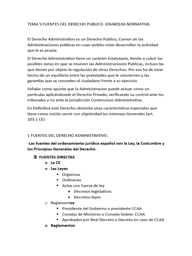 TEMA 5 JURIDIA | PDF | Regulación | Fuentes del derecho