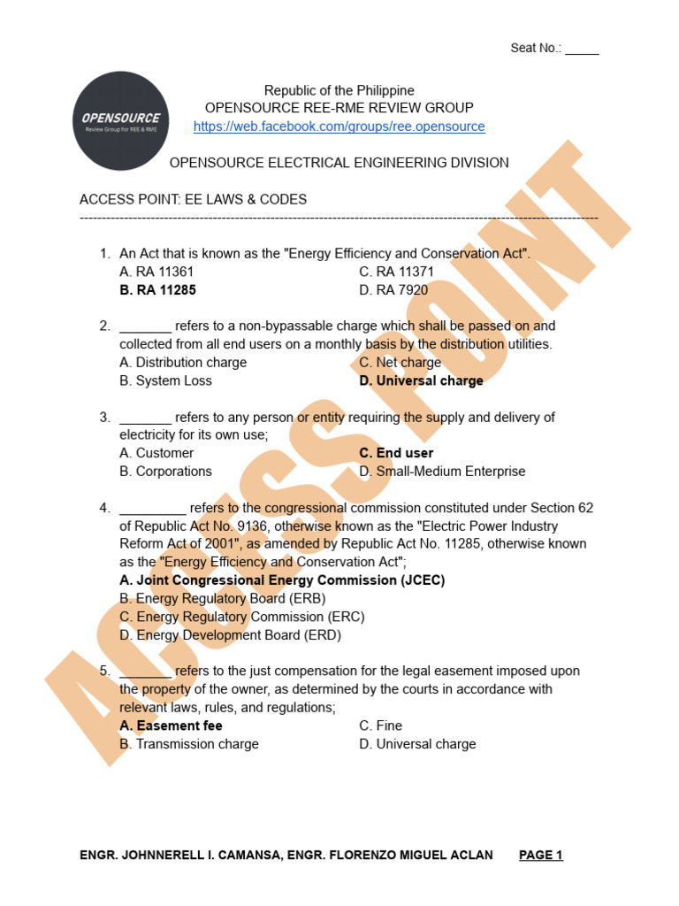 Philippine Electrical Engineering Laws | PDF | Energy Conservation ...