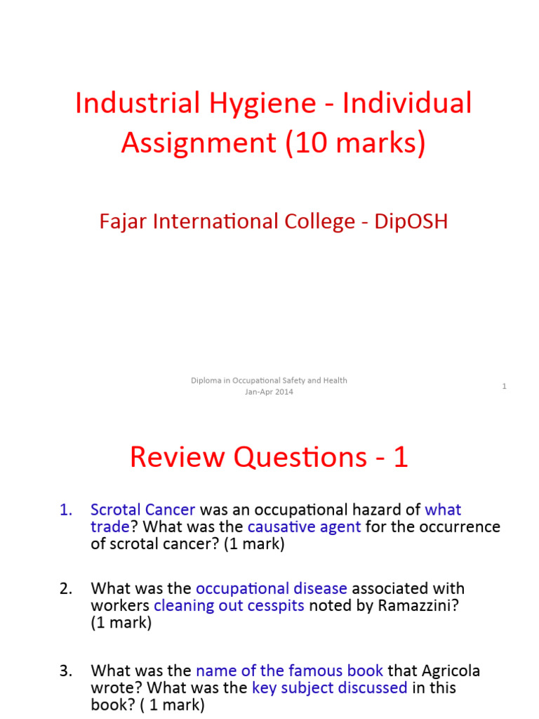 Industrial Hygiene 3 | Download Free PDF | Occupational Hygiene ...
