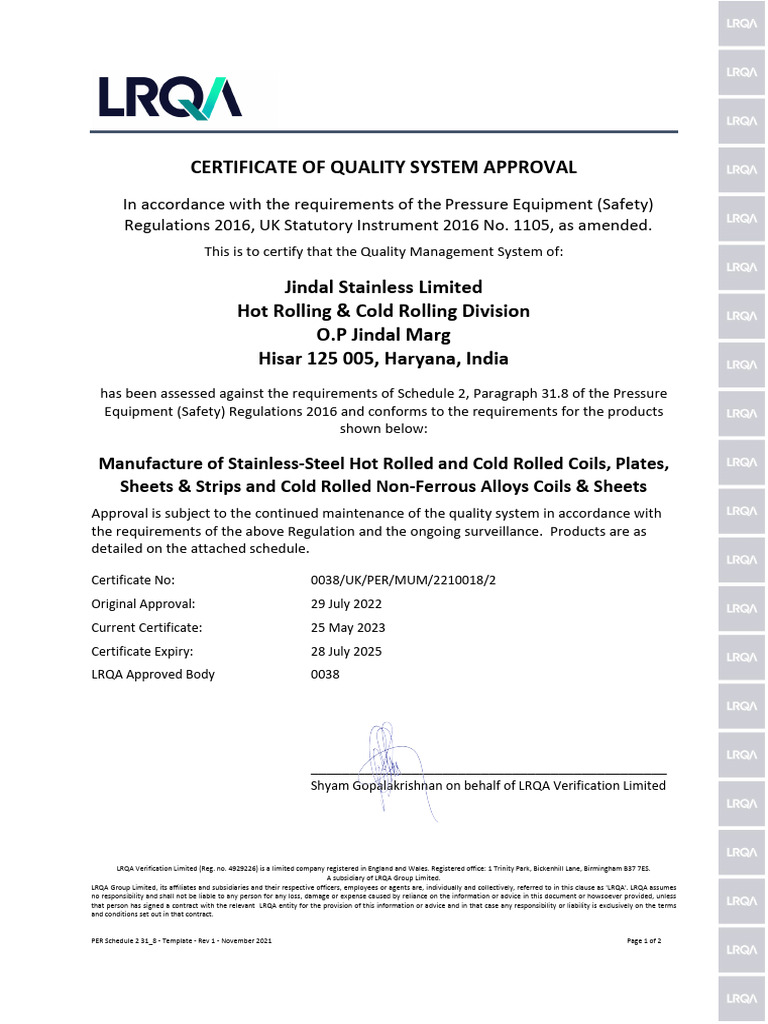 PESR | Download Free PDF | Rolling (Metalworking) | Sheet Metal