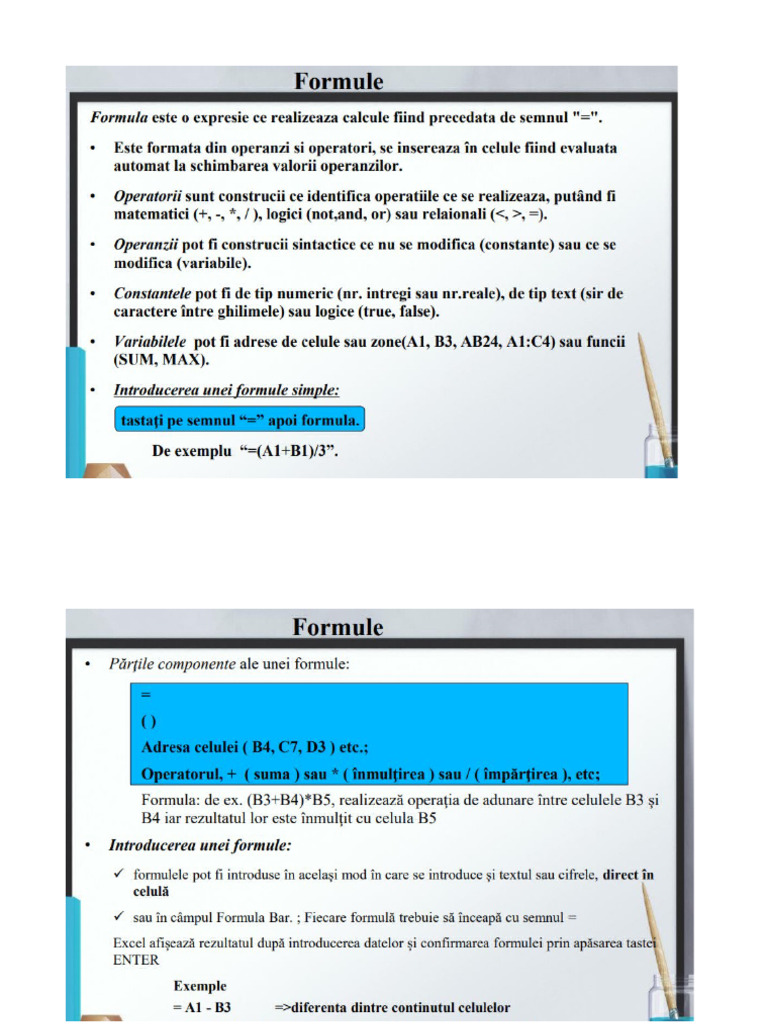 Formule in Excel | PDF