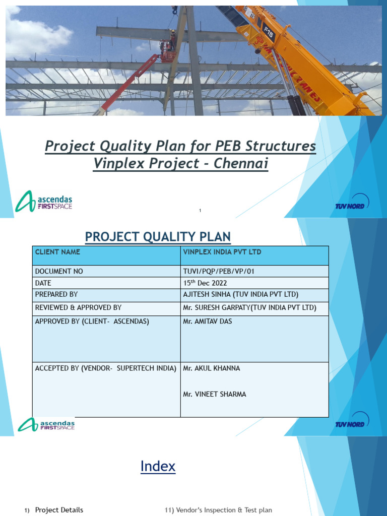 Project Quality Plan - Vinplex Project | PDF | Nondestructive Testing ...