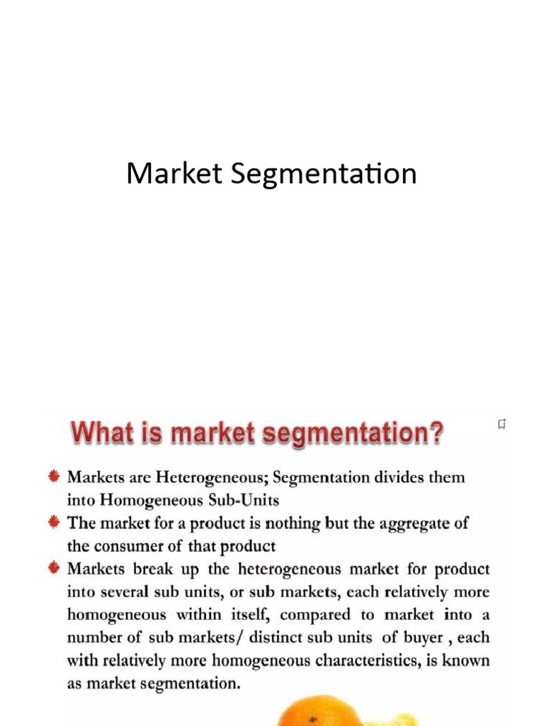 SEGMENTATION | PDF | Market Segmentation | Marketing