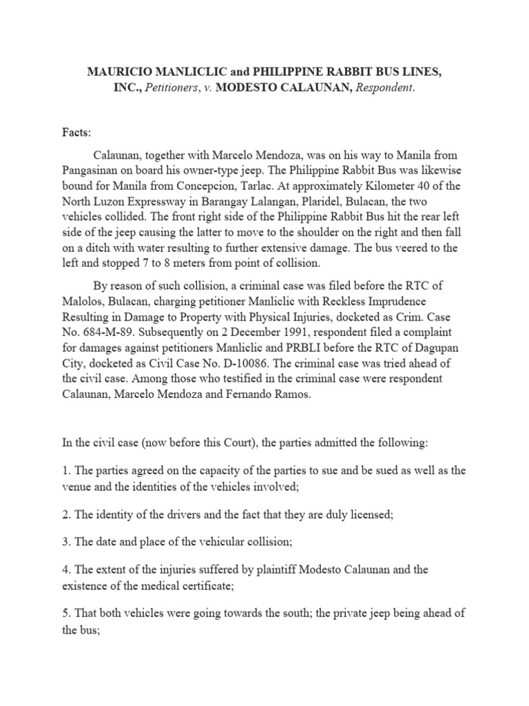 Manliclic V Modesto | PDF | Negligence | Lawsuit