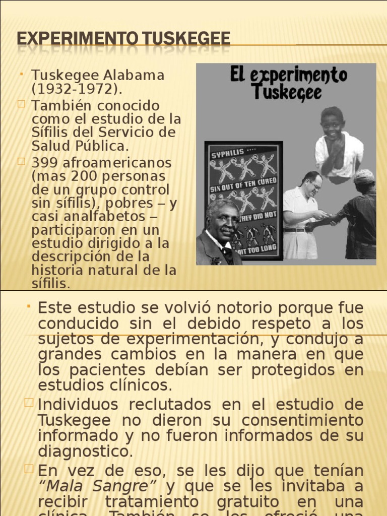 Experimento Tuskegee | PDF | Medicina CLINICA | Ciencias de la Salud