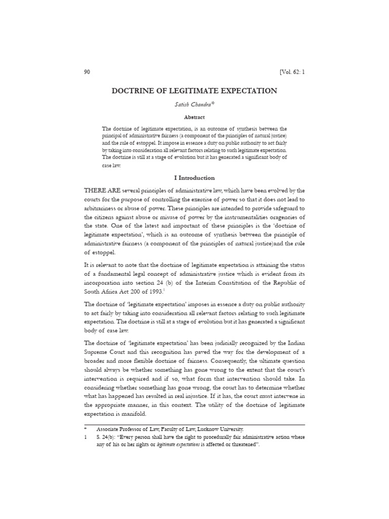 06 - Doctrine of Legitimate Expectation | PDF | Political Law | Governance