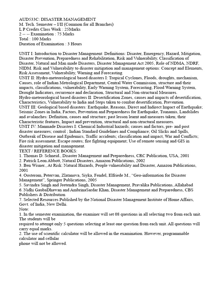 Disaster Management | PDF | Emergency Management | Natural Disasters