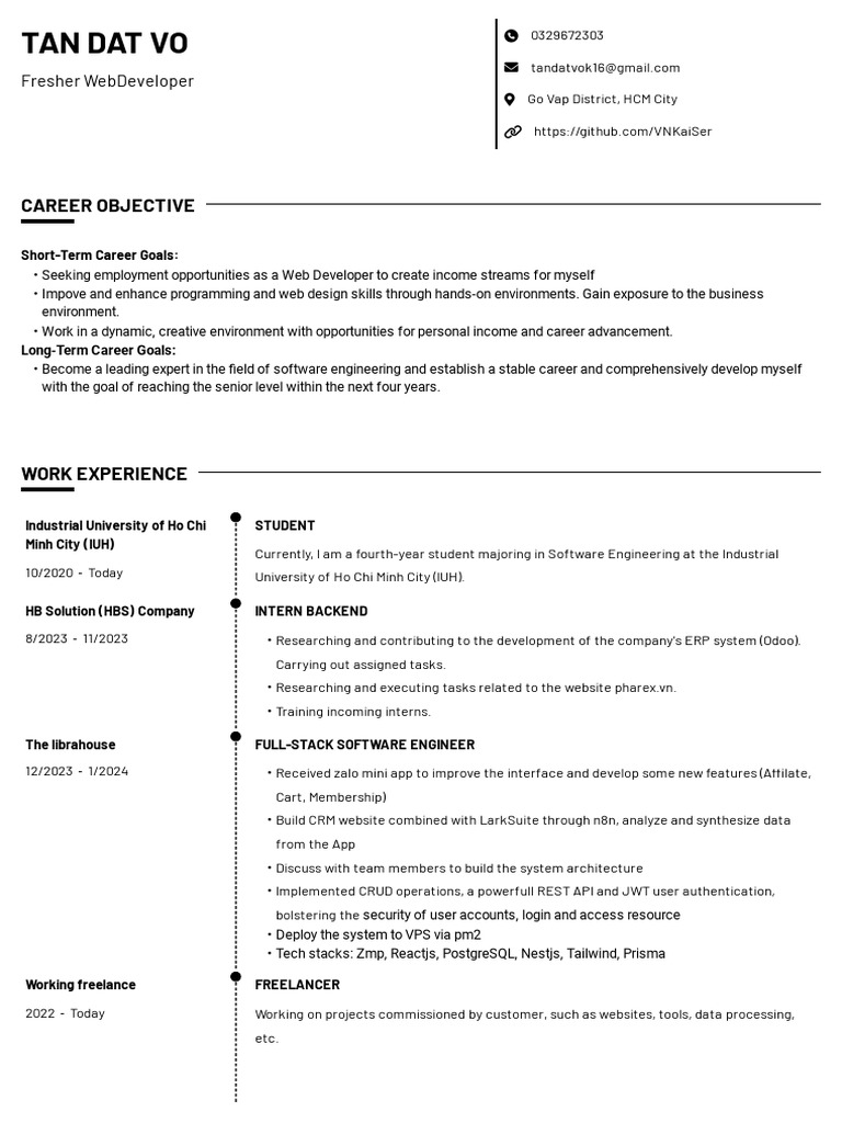 CV Votandat Webdeveloper | PDF | Databases | Postgre Sql