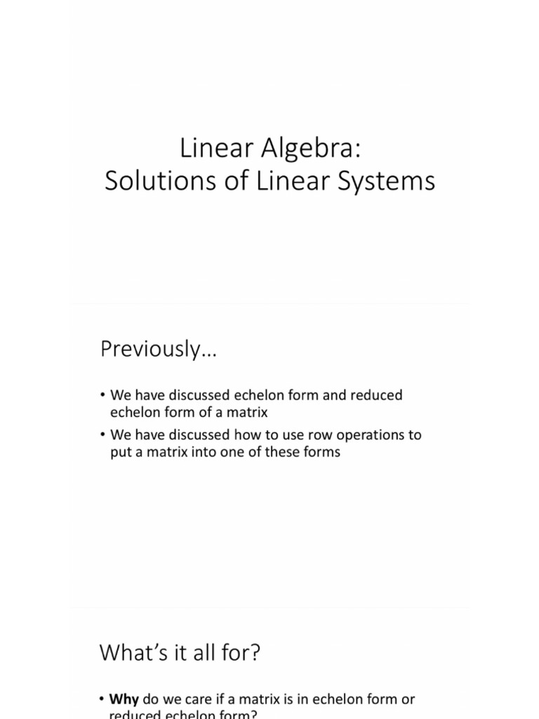 1.5 - A - Solution Sets of Linear Systems | PDF