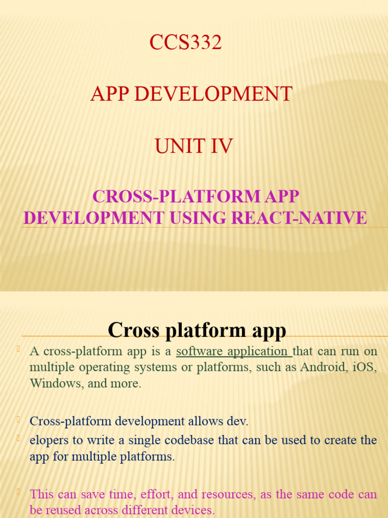 App Development-Unit 4 | PDF | Cross Platform Software | Mobile App