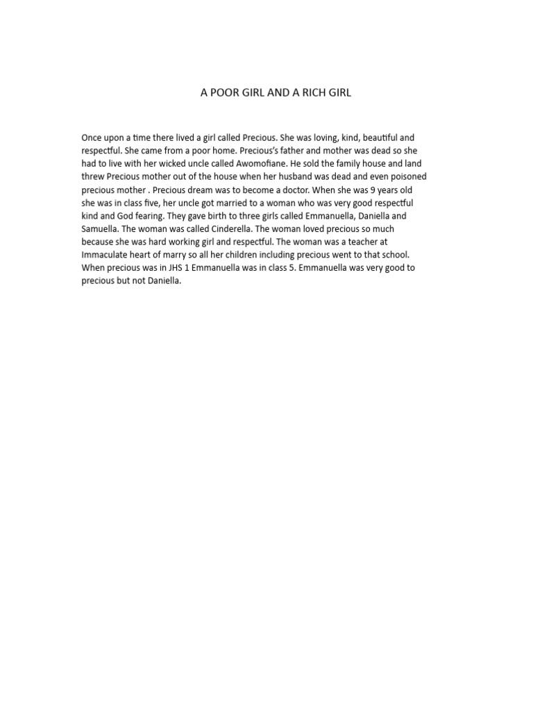 A Poor Girl And A Rich Girl Pdf