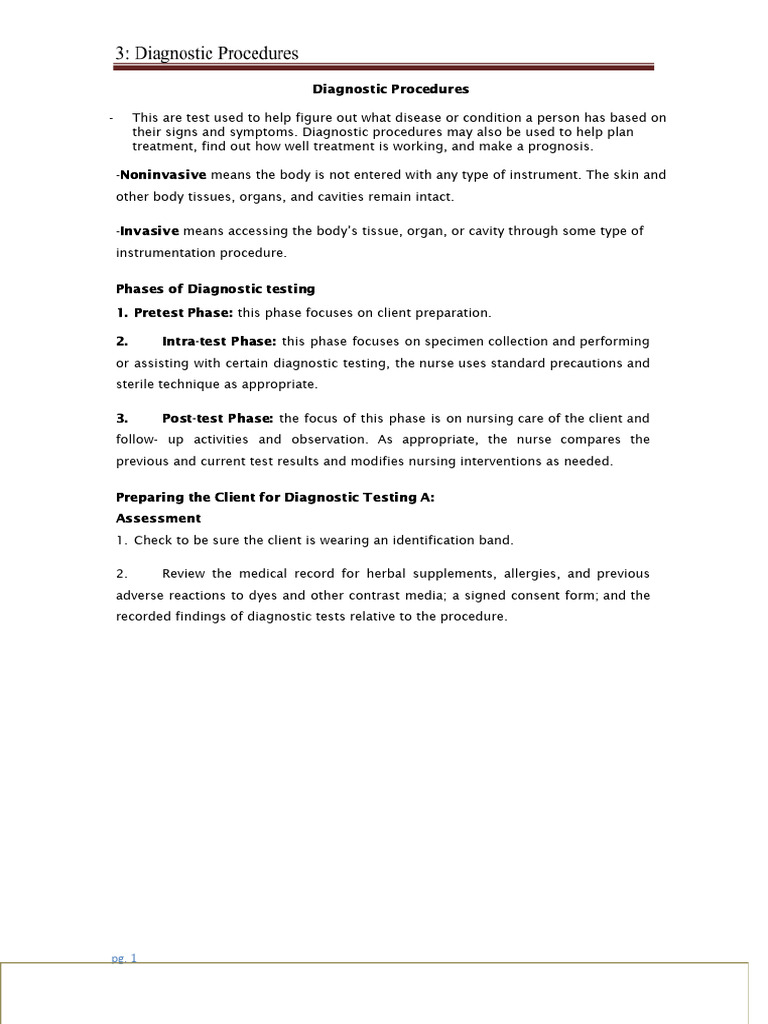Comprehensive Guide To Diagnostic Procedures Pdf Biopsy Medical