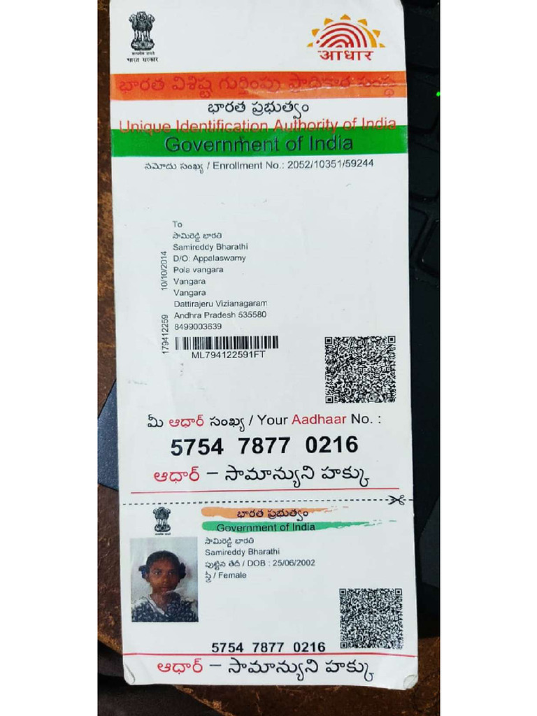 AADHAAR | PDF