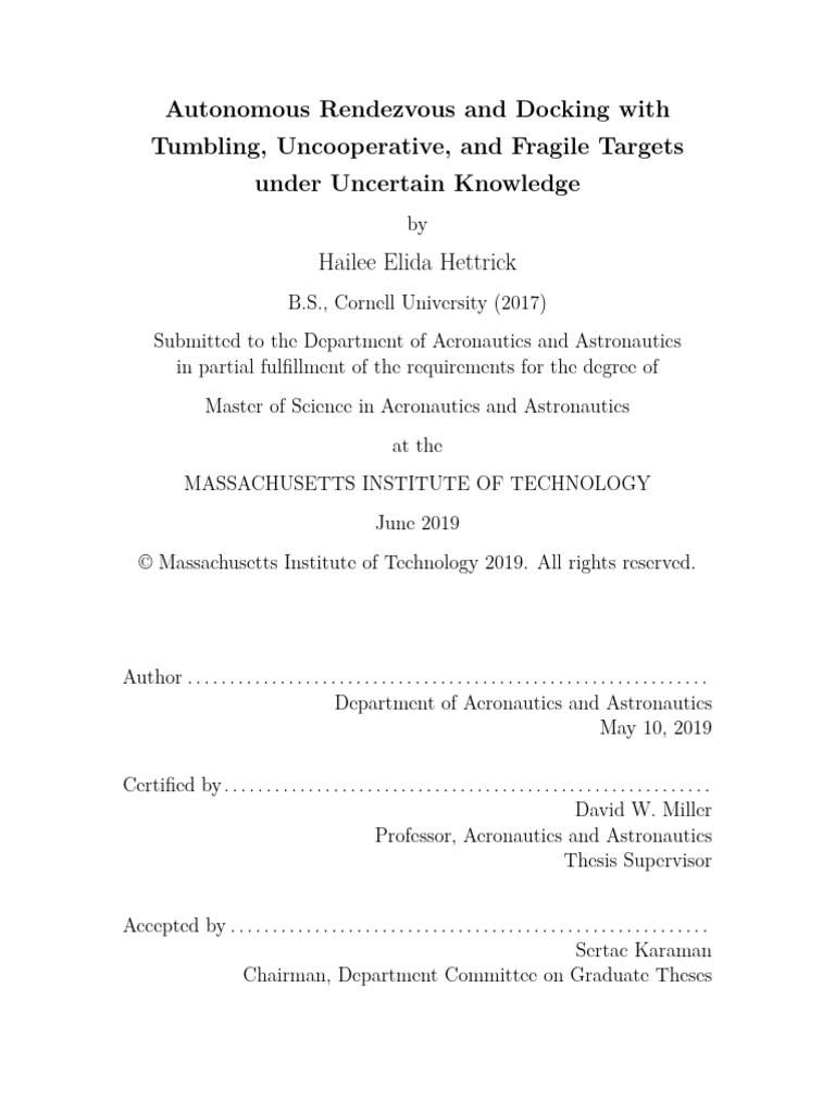Autonomous Rendezvous and Docking With Tumbling | PDF | Space Rendezvous | Docking And Berthing ...