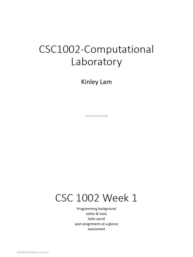 CSC1002 Programming Overview by Kinley Lam | PDF | Integrated Development Environment | Python ...