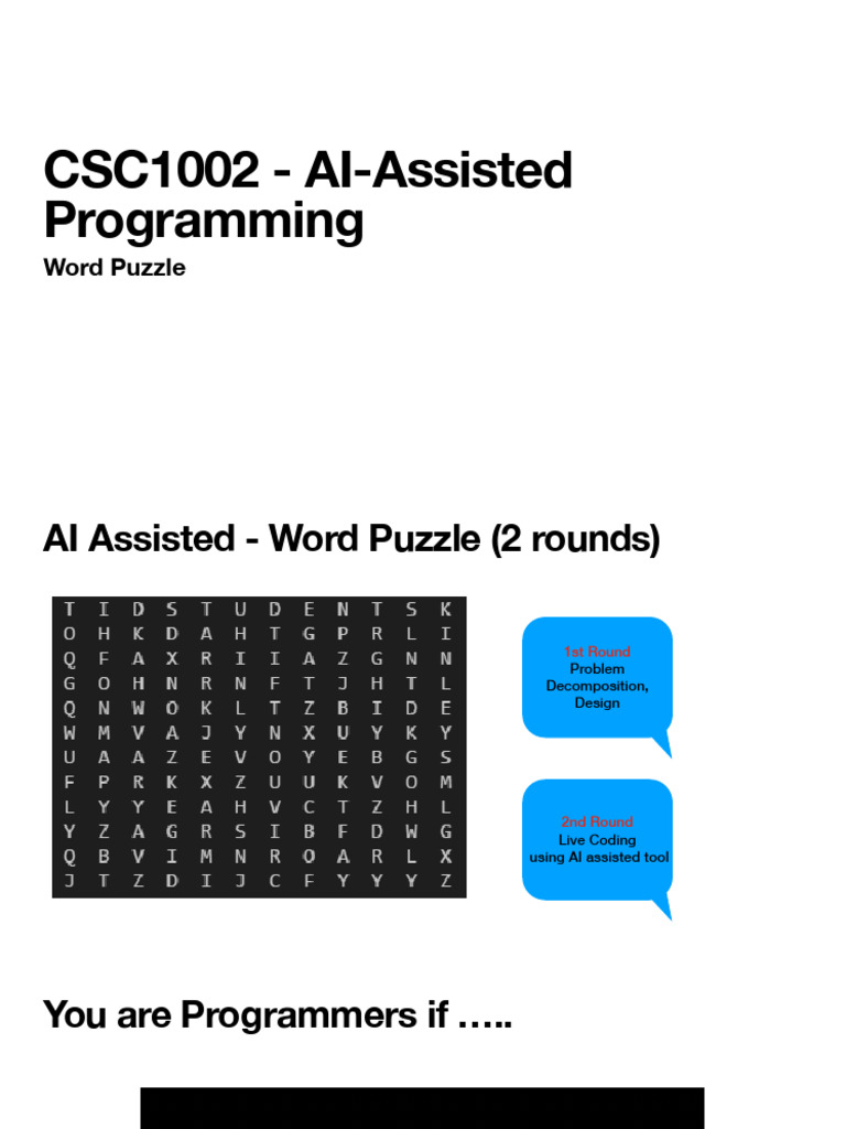 CSC1002 Week8 AI Word Puzzle | PDF | Computer Engineering | Software ...