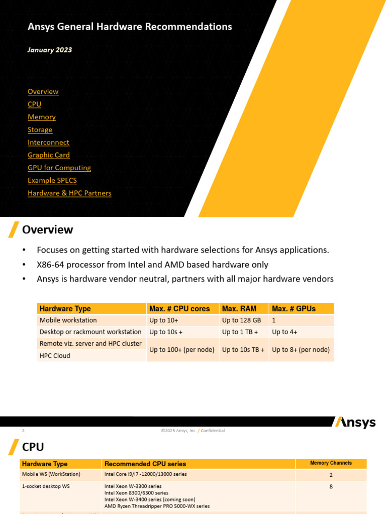 Ansys Hardware Recommendations Guide | PDF | Graphics Processing Unit ...