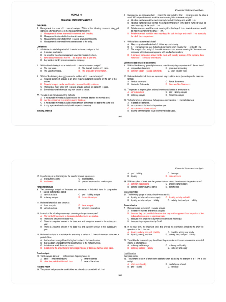 Fs Analysis Mas Quiz - Compress | PDF