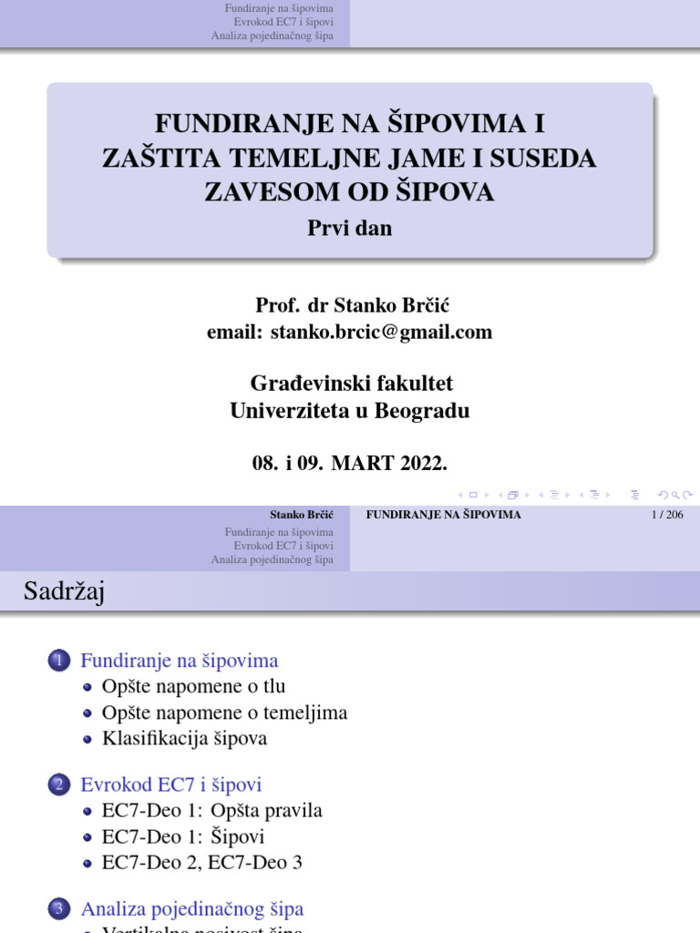 Fundiranje Na Sipovima Prvi Dan | PDF