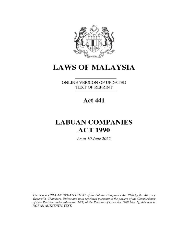 Labuan Companies Act 1990 Update | PDF | Liquidation | Bankruptcy