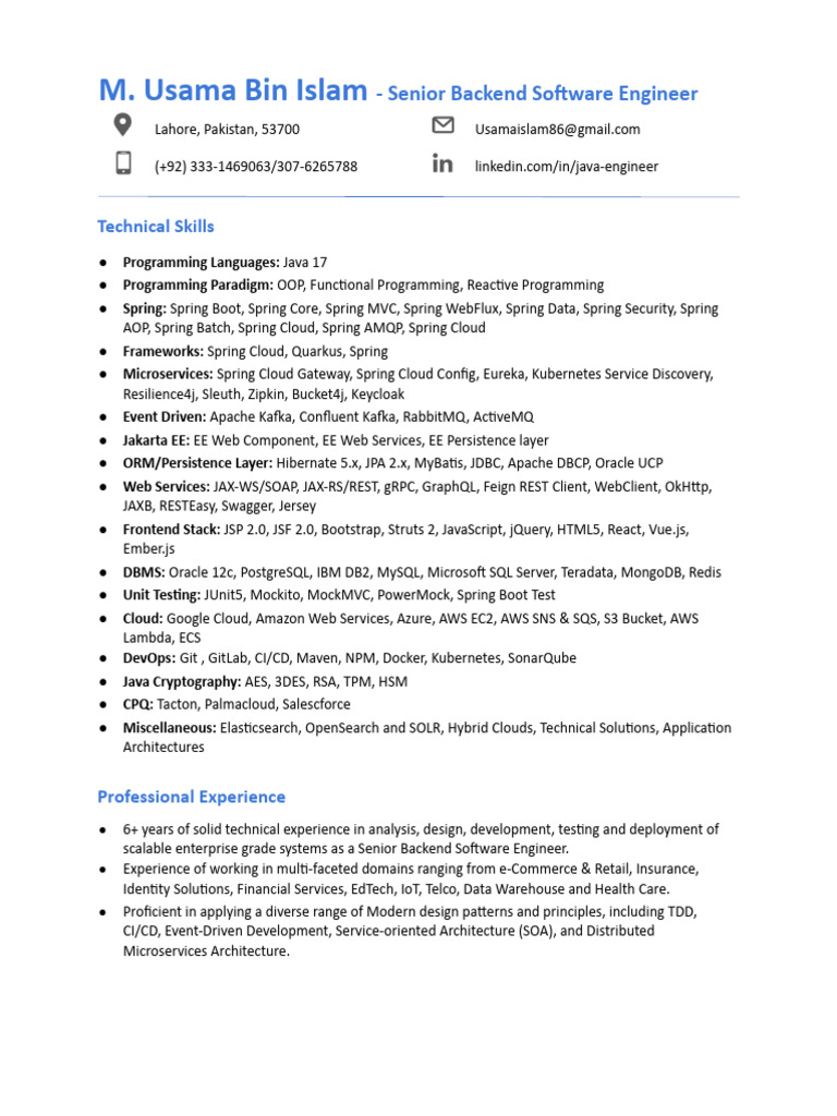 Usama CV | PDF | Cloud Computing | Amazon Web Services