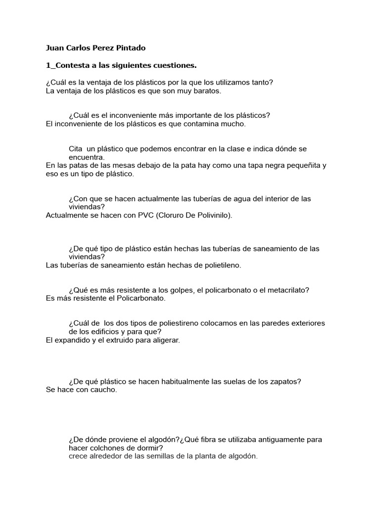 Tipos y usos de plásticos comunes | PDF | El plastico | Polímeros