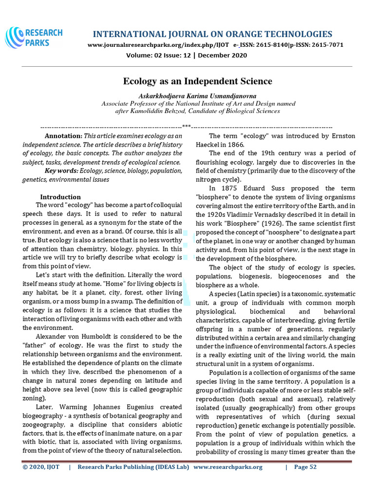 Understanding Ecology as a Science | PDF | Ecology | Nature