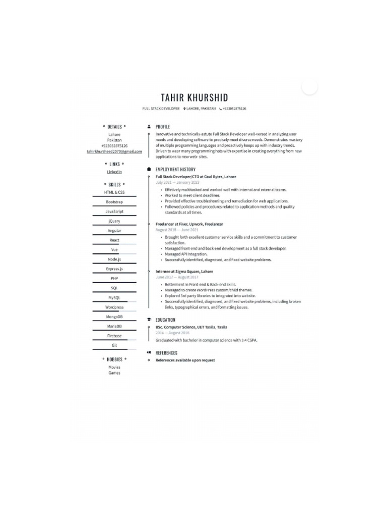Tahir Resume | PDF