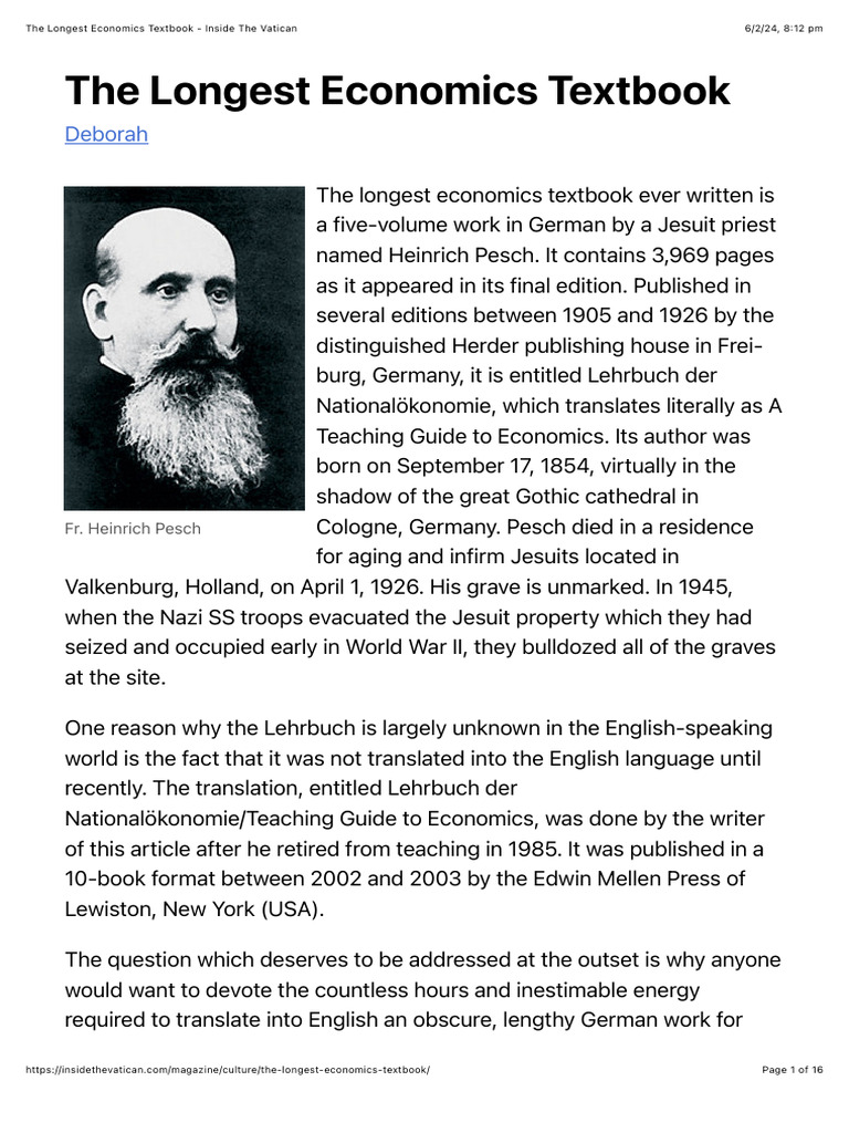 Catholic Economics and Solidarism | PDF | Catholic Social Teaching ...