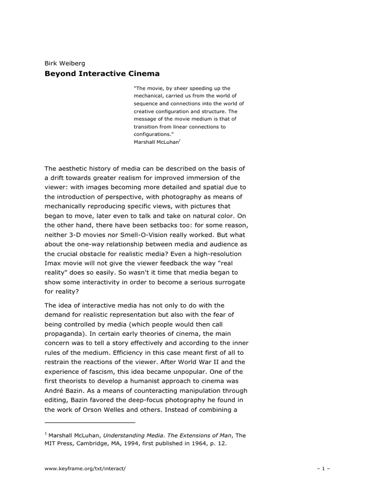 Beyond Interactive Cinema - Interact | PDF | Databases | Movie Theater