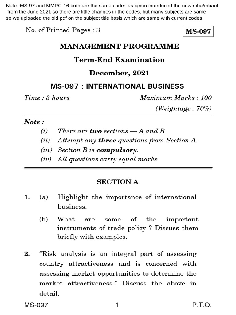 MMPC 016 Dec 2021 | PDF | World Trade Organization | Market (Economics)