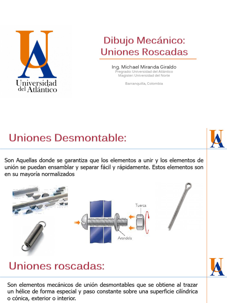 Uniones Roscadas | Descargar gratis PDF | Tornillo | Tuerca (Hardware)