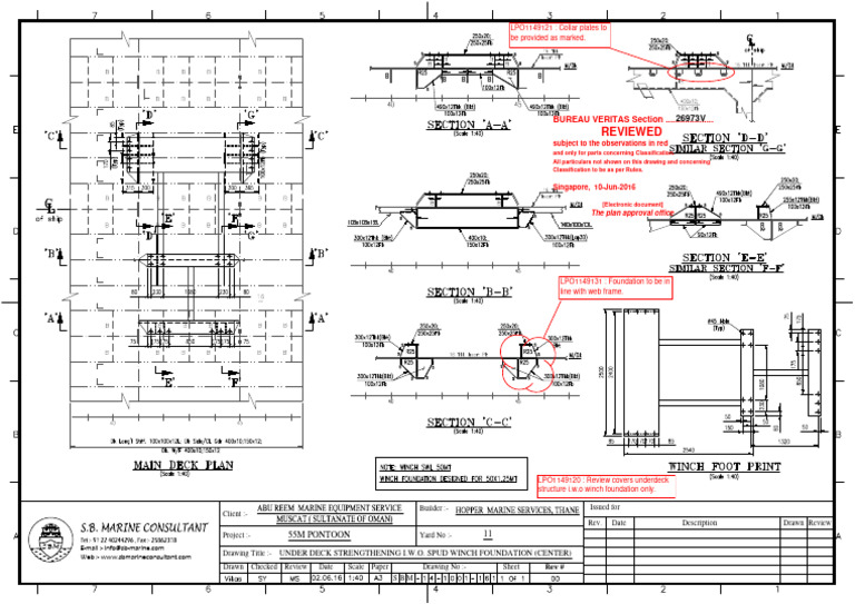 161 - 55m Work Boat - Under Deck Strengthening I - W - O - Spud Winch ...