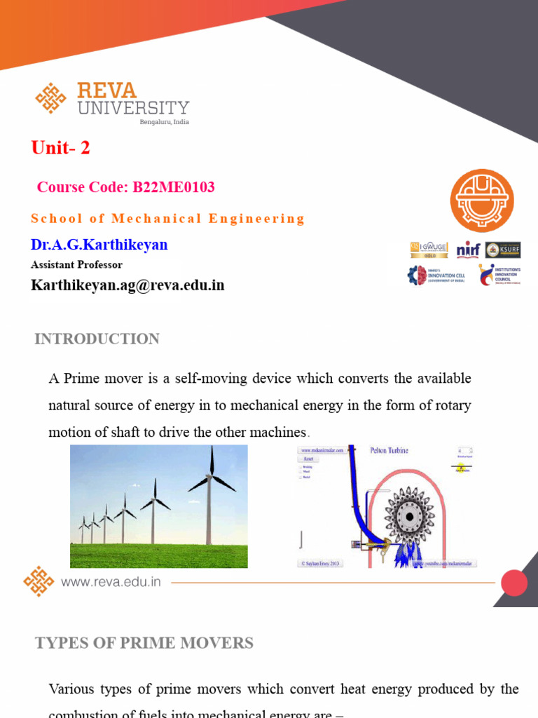 Types and Classifications of Prime Movers | PDF | Turbine | Internal ...