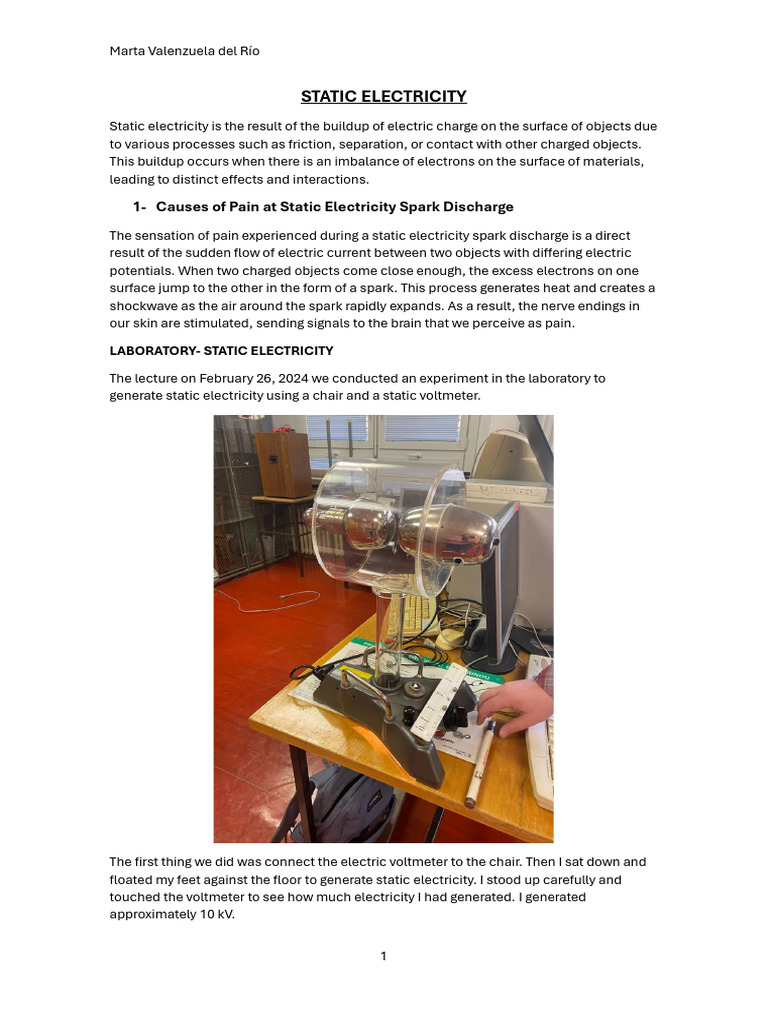 Static Electricity Experiments and Insights | PDF | Electricity ...