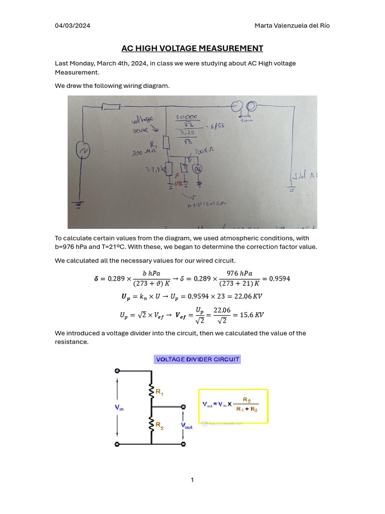 AC high voltage measurement MARTA | PDF | Capacitor | Electrical ...