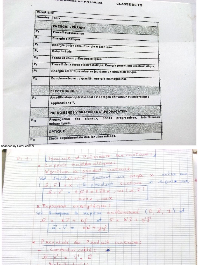 Cahier Physique 1S | PDF